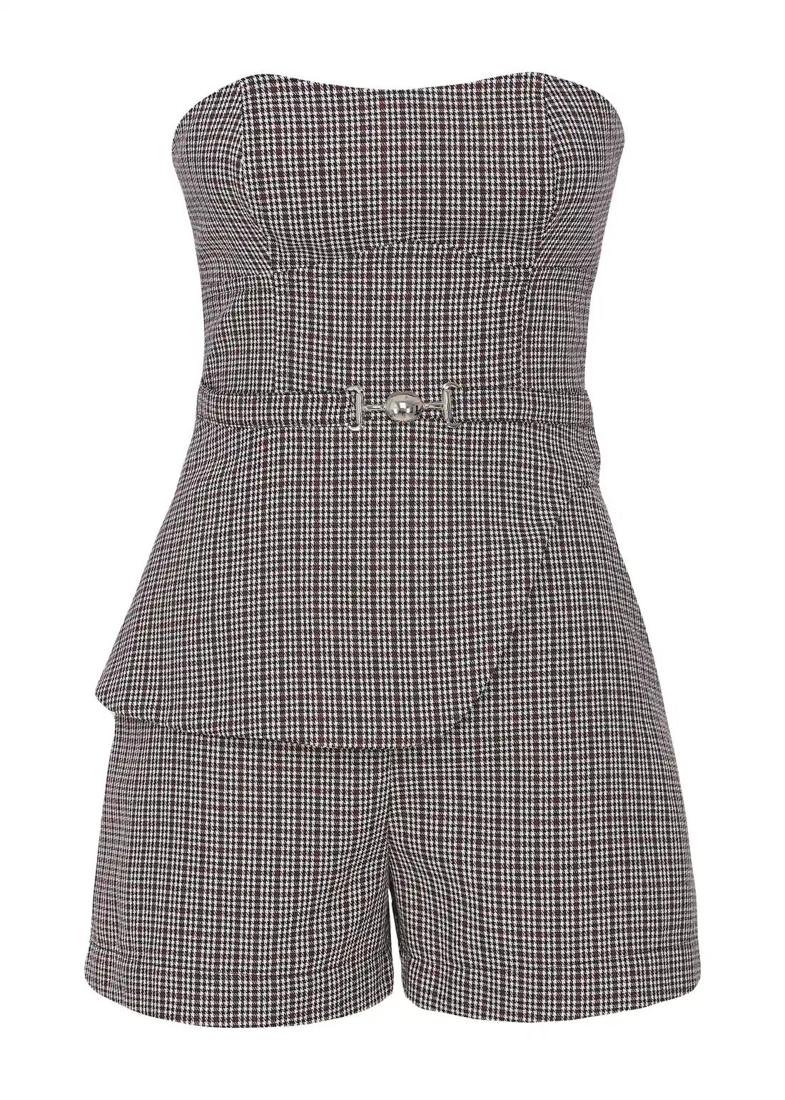 Conjunto Corset Irregular Short Clericot - Cherry - LORE